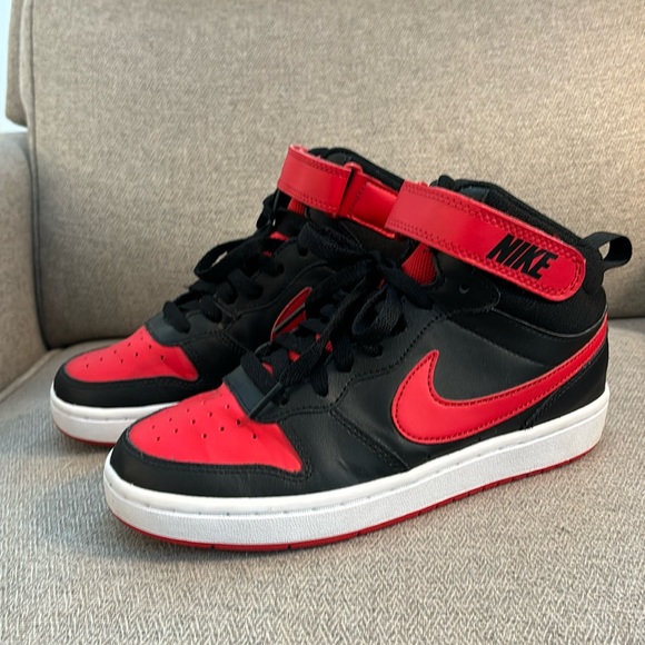Nike | Shoes | Nike Court Borough Sneakers Dunks Mid 2 Blackred Youth 5 ...